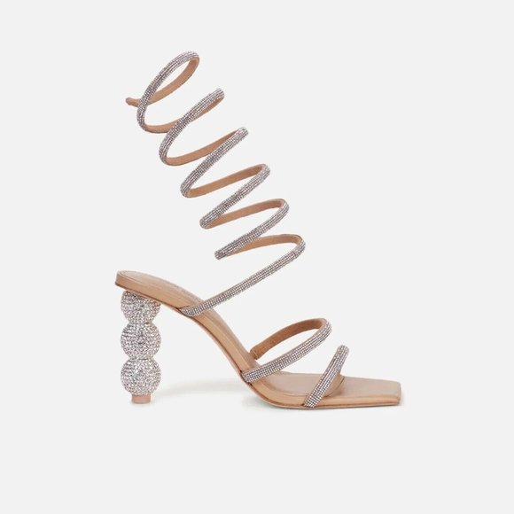 cult gaia | Shoes | Cult Gaia Lislie Sandals Heels Crystal Sand Leather | Poshmark
